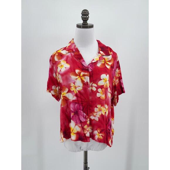 Jams World | Tops | Jams World Puanani Red Tropical Hawaiian Top L Boxy ...